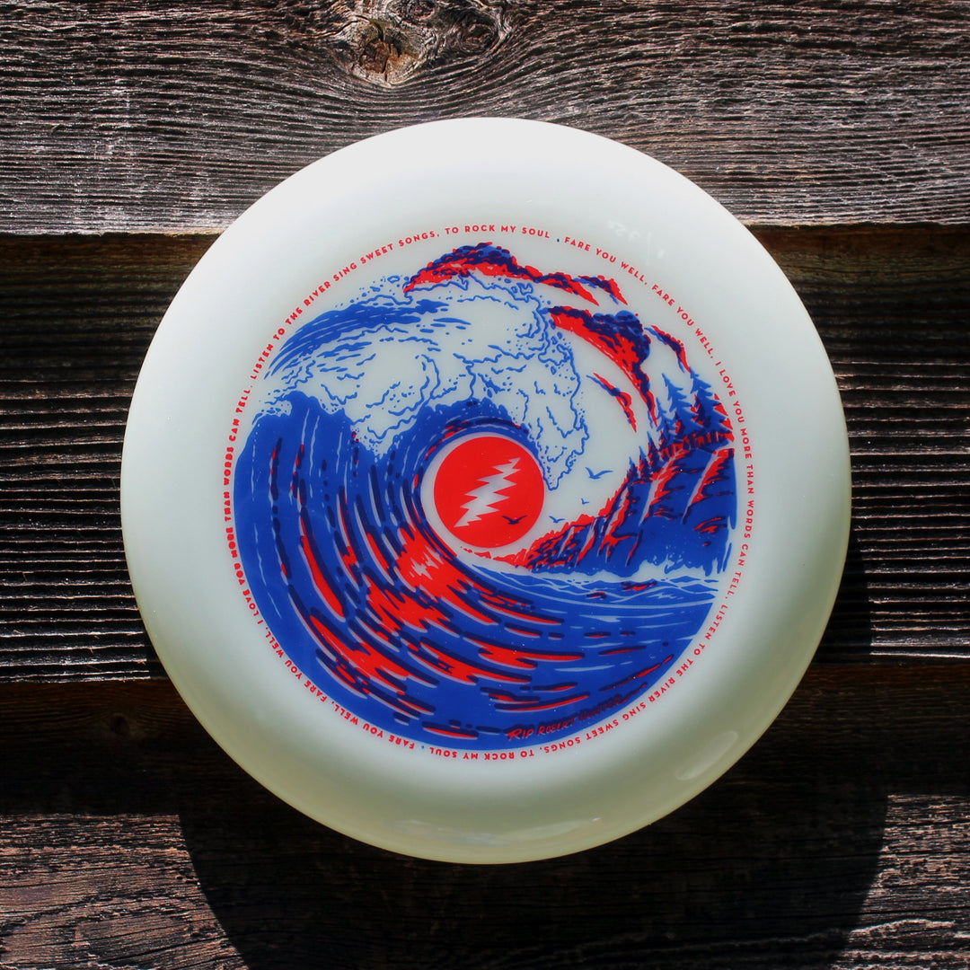 BROKEDOWN RIP ROBERT HUNTER Poster Art Frisbee 175gm glow / grateful d ...